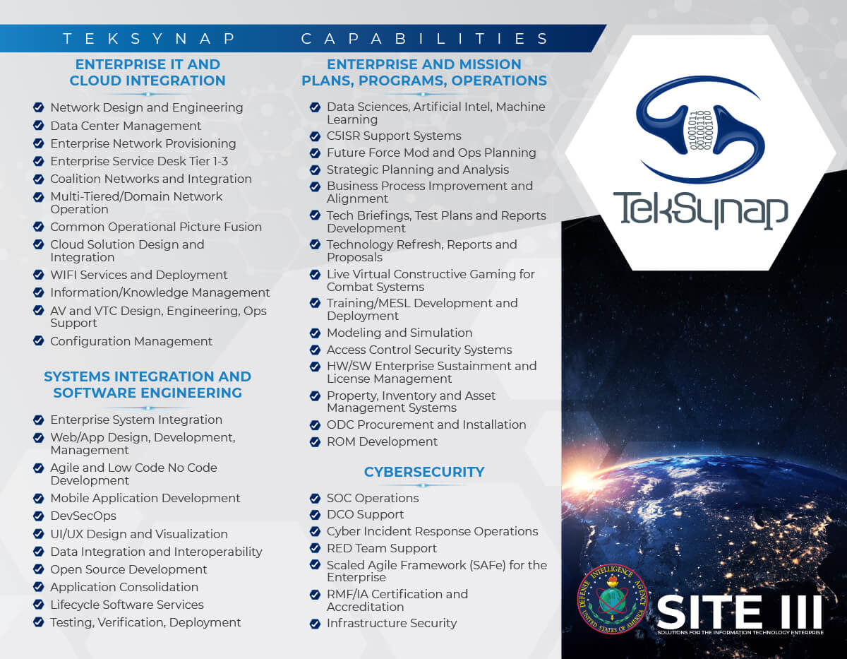 Defense Intelligence Agency (DIA) SITE III - TekSynap